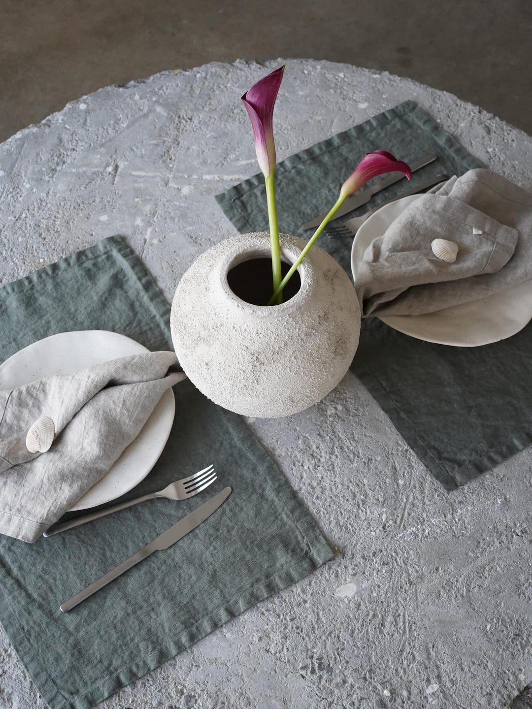 Linen Napkins Set of 2 4 6, Soft Washed Linen Dinner Napkins, Handmade ...