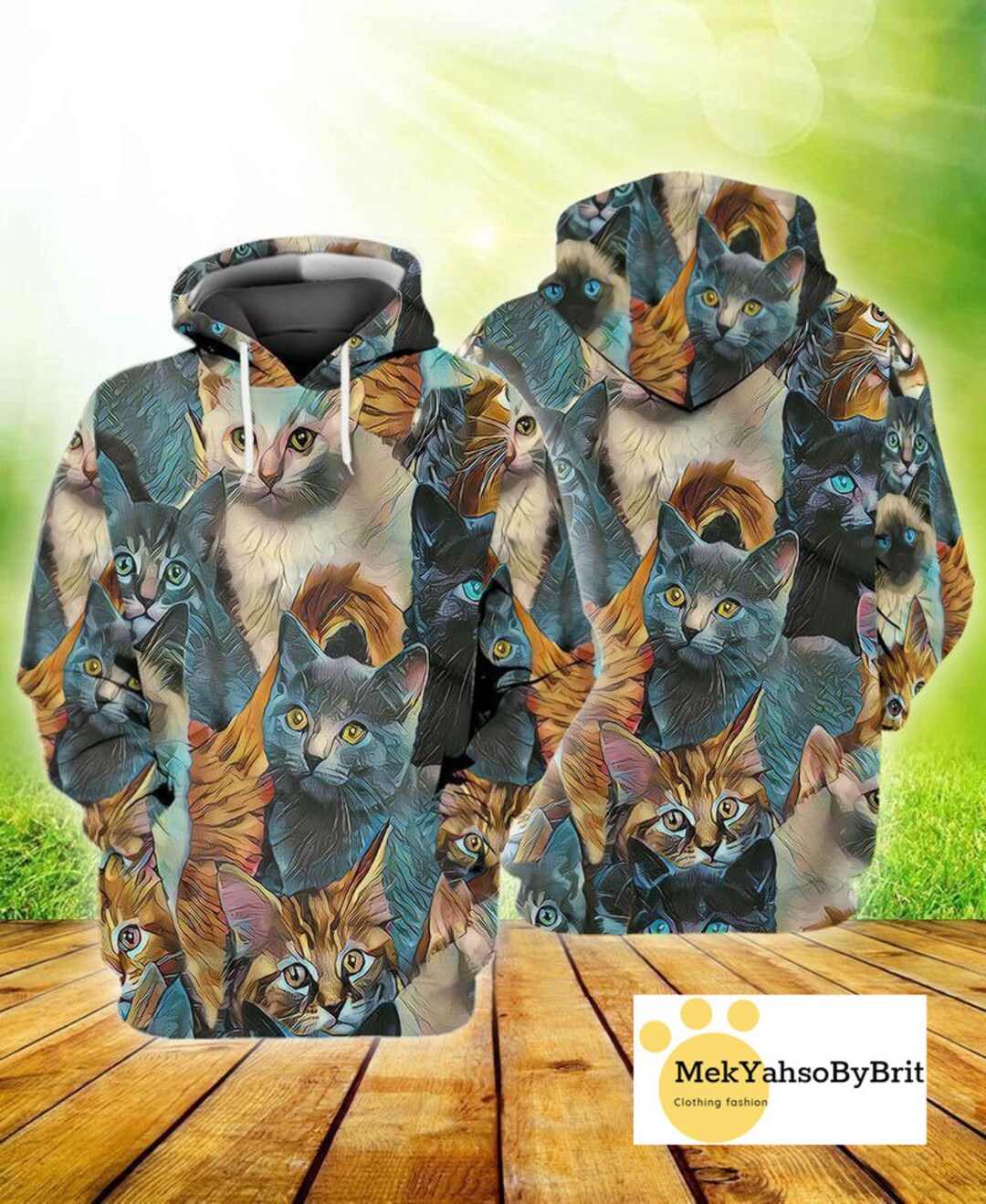 Love Cute Cats for Men and Women 3D Hoodie Men's Hoodie - Etsy