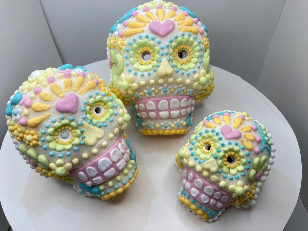 Day of the Dead Sugar Skulls, Edible Handmade Sugar Skull, Halloween ...