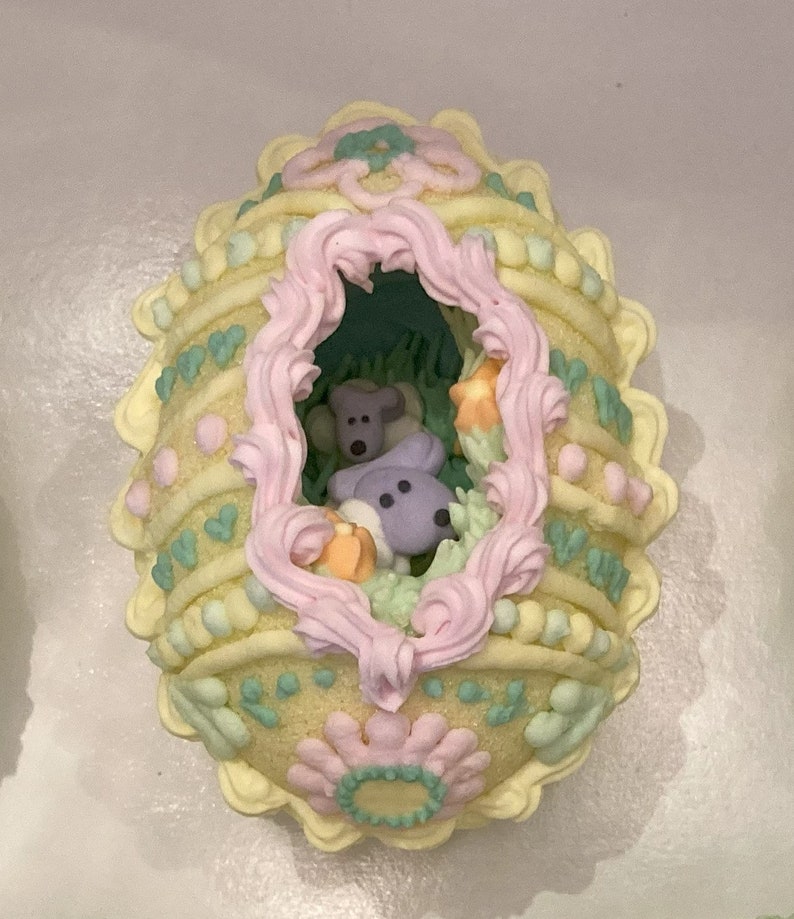 Panoramic Sugar Eggs, YELLOW Easter Eggs, Sugar Eggs With Scene, Panoramic Easter Eggs, Peek-a ...