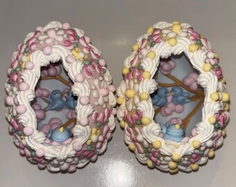 Large Panoramic Sugar Eggs With Scenes Inside, Edible Peek-a-boo Easter ...