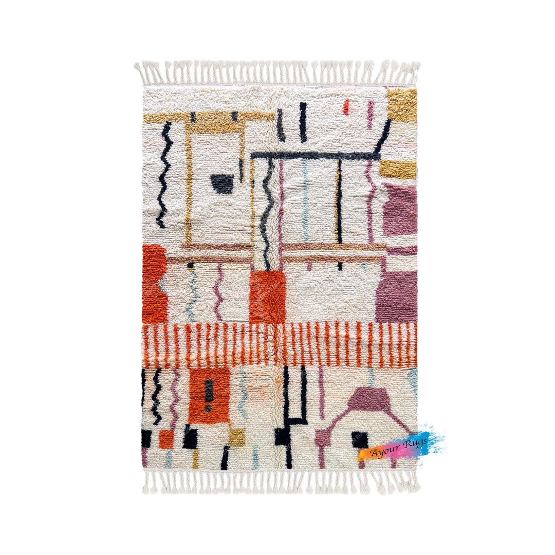 Authentic Moroccan Rug | 5.1 X 8.0 Ft / 155 X 246 Cm | Azilal Teppich ...