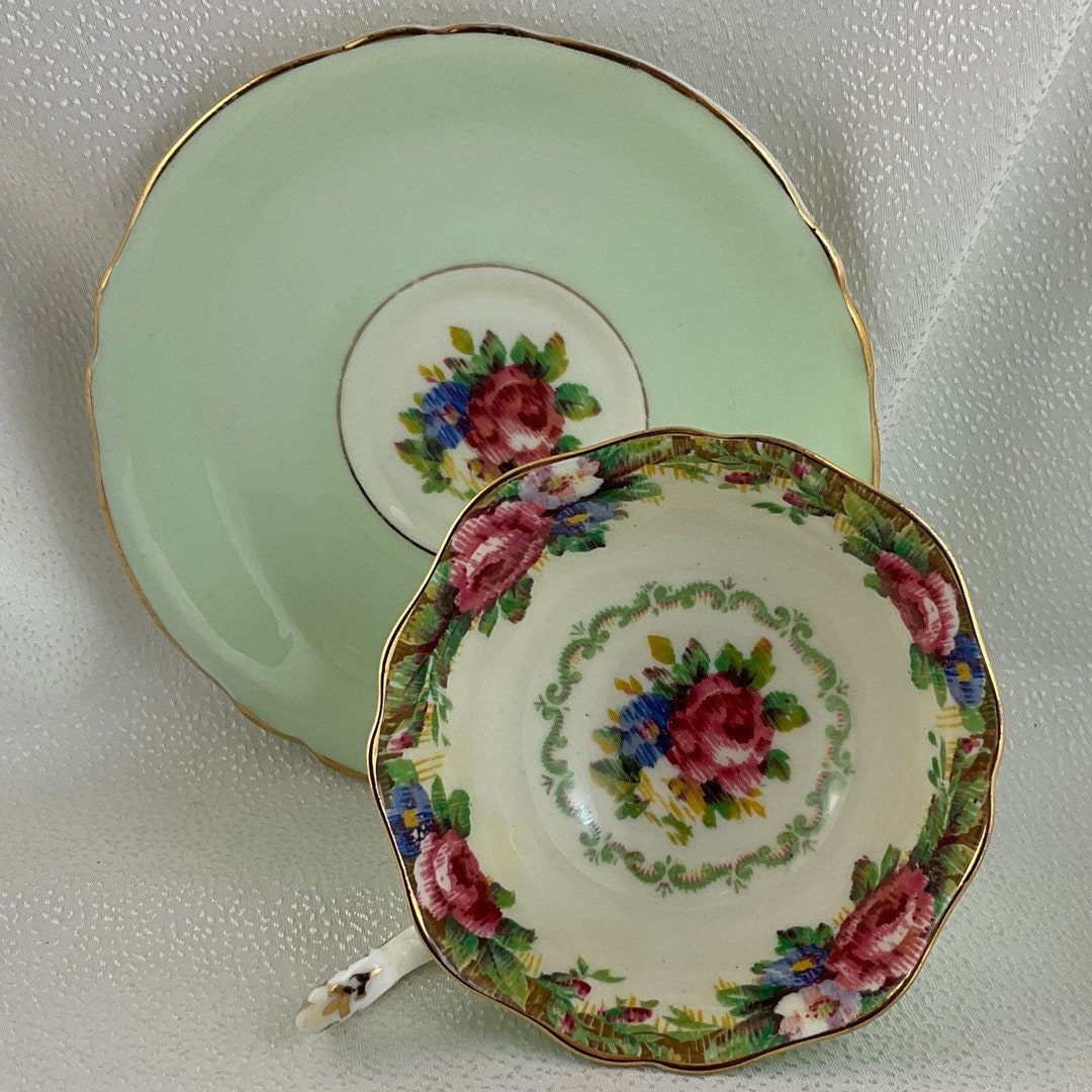 Paragon Double Warrant Tapestry Rose Teacup and Saucer Duo - Etsy