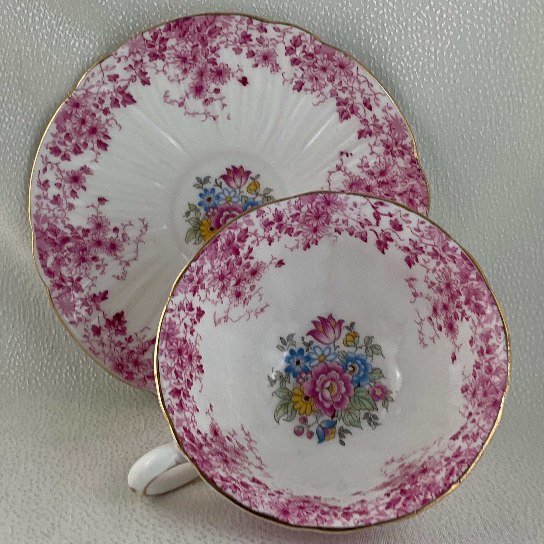 Gorgeous Oleander Shelly Teacup and Saucer Duo With Dainty Pink ...