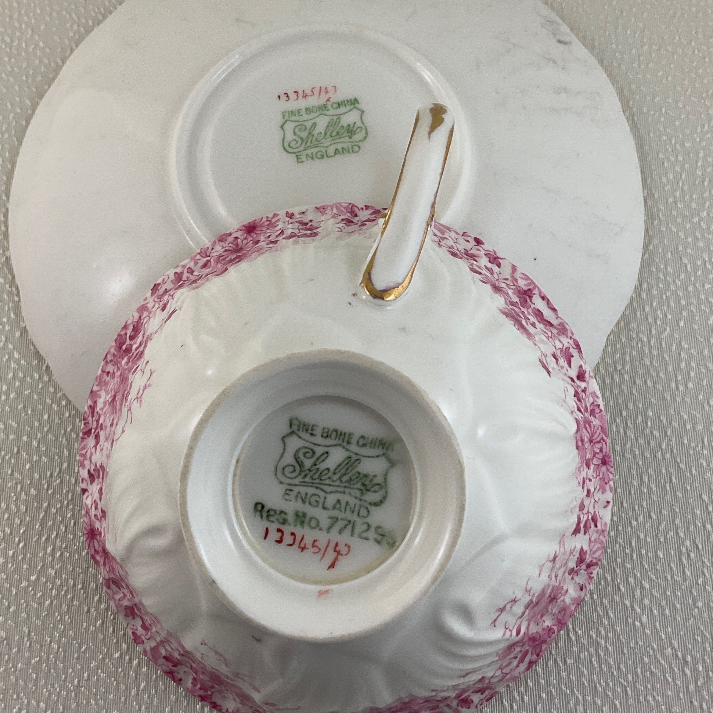 Gorgeous Oleander Shelly Teacup and Saucer Duo With Dainty Pink ...