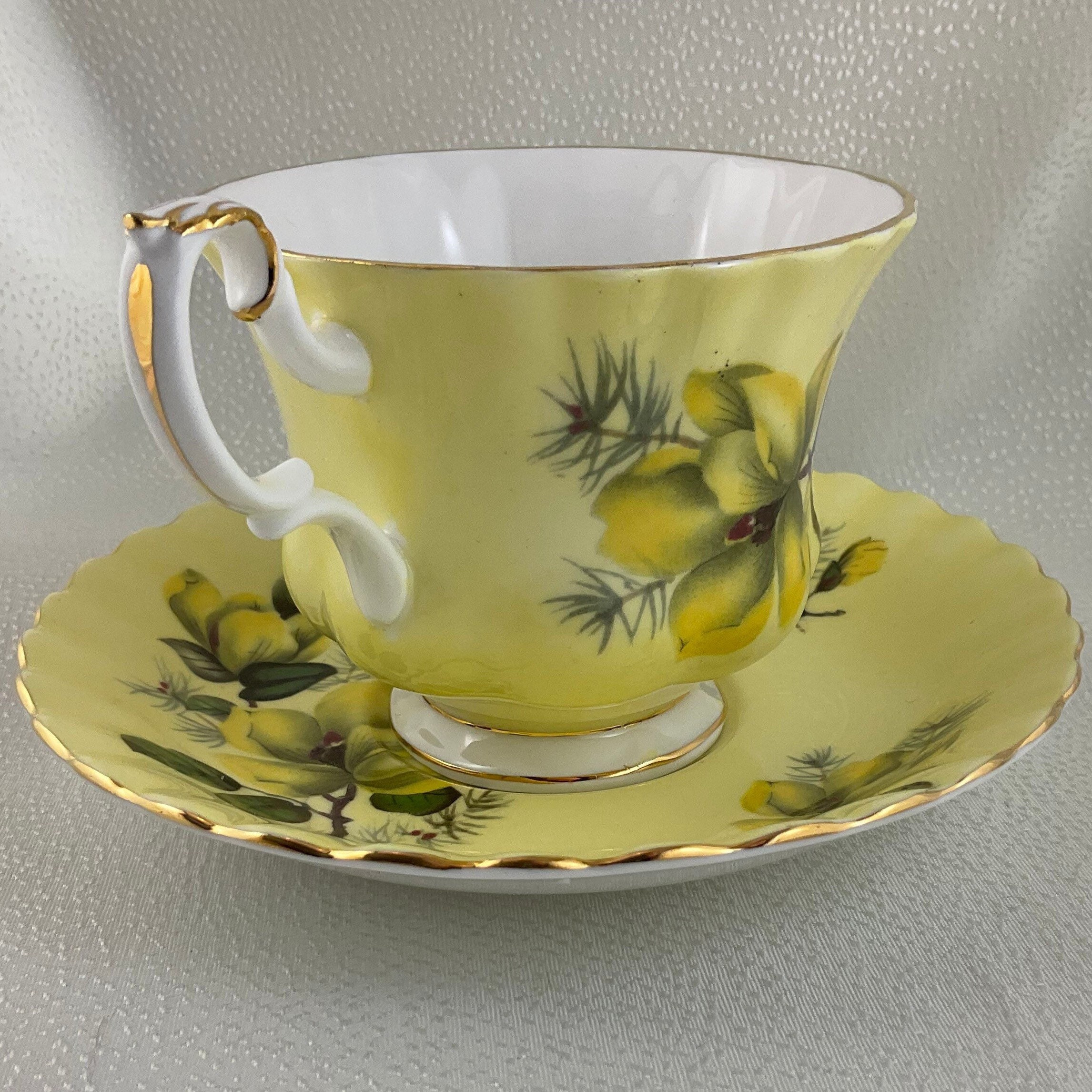 Pretty Yellow Royal Albert Teacup and Saucer Duo #4502 - Etsy