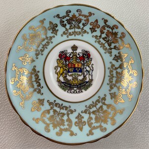 Beautiful Paragon Canadian Coat of Arms Pale Blue Teacup and - Etsy