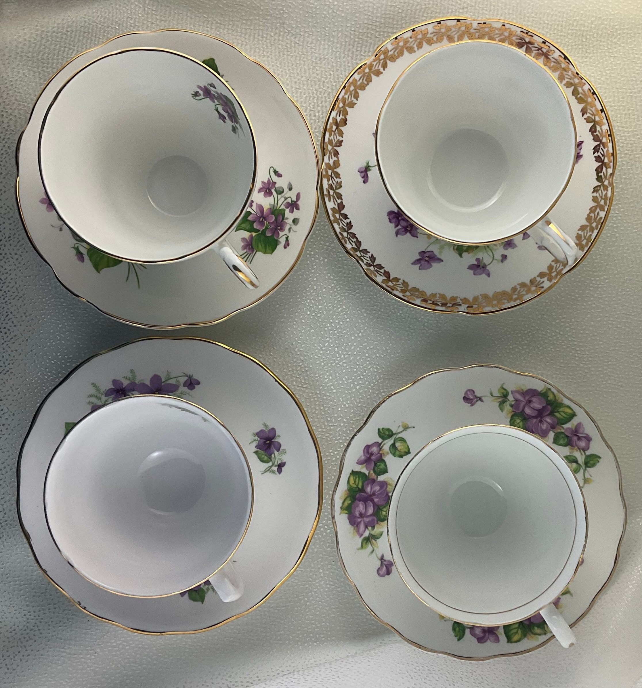 10 Pc Mix'n Match Purple-themed Tea Set/teacup Duos by Colclough, Royal ...