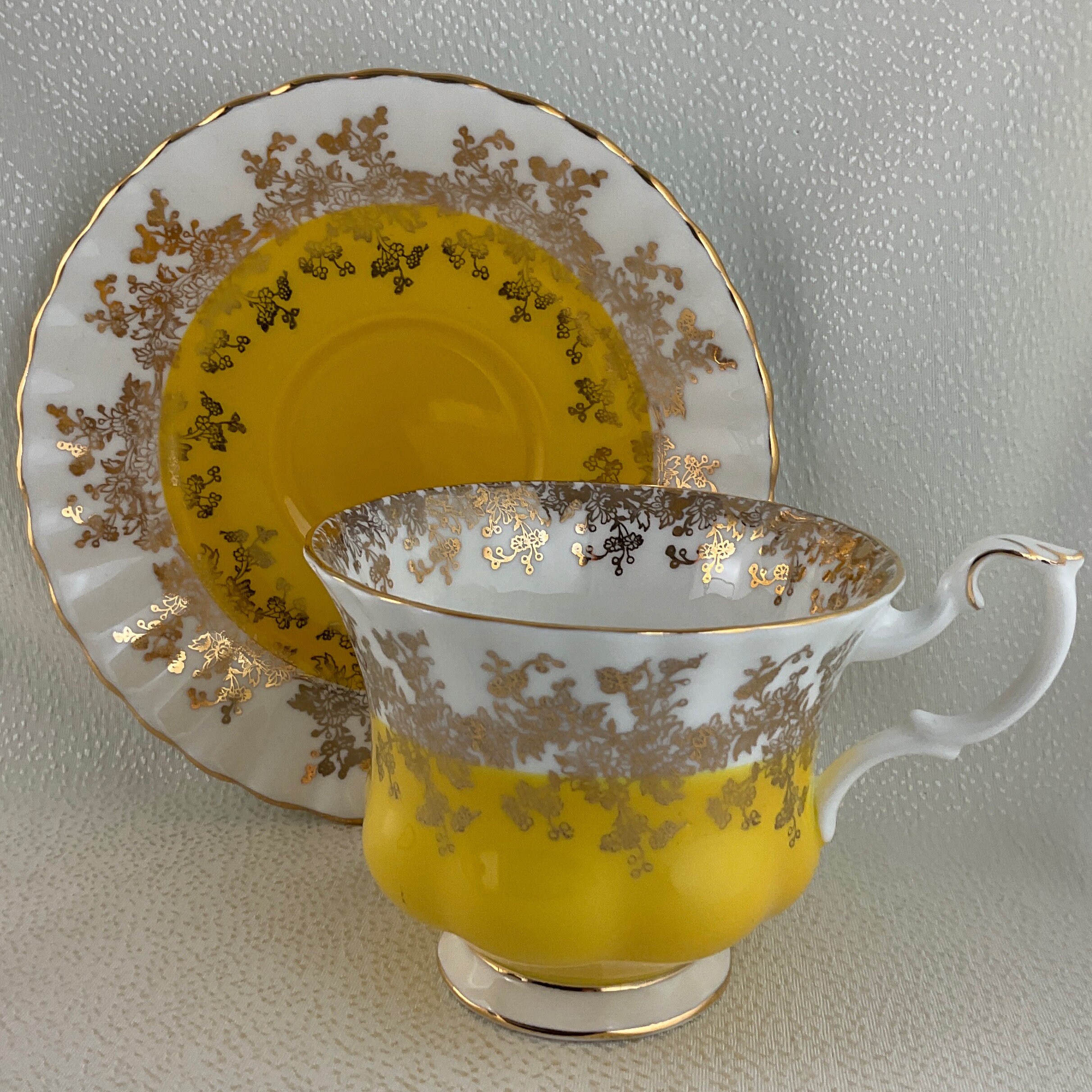 Royal Albert Regal Series Montrose Shaped Teacup and Saucer Duo Teal or ...