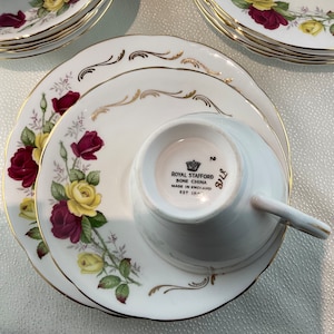 Royal Stafford Summer Day Tea Set: Trios, Cake Plate, Cream and Sugar ...
