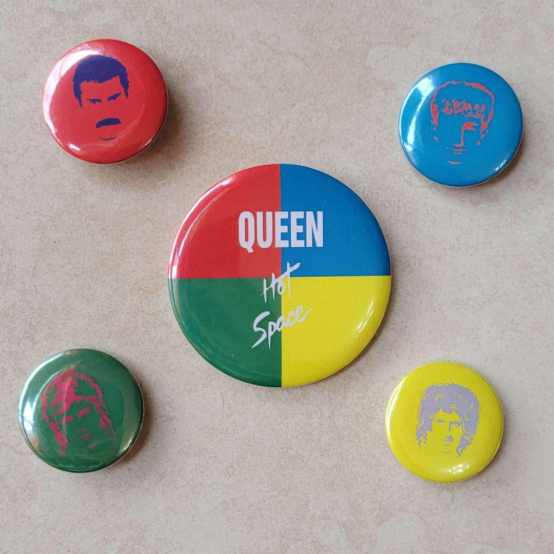 Handmade Queen 'hot Space' Pinback Buttons - Etsy