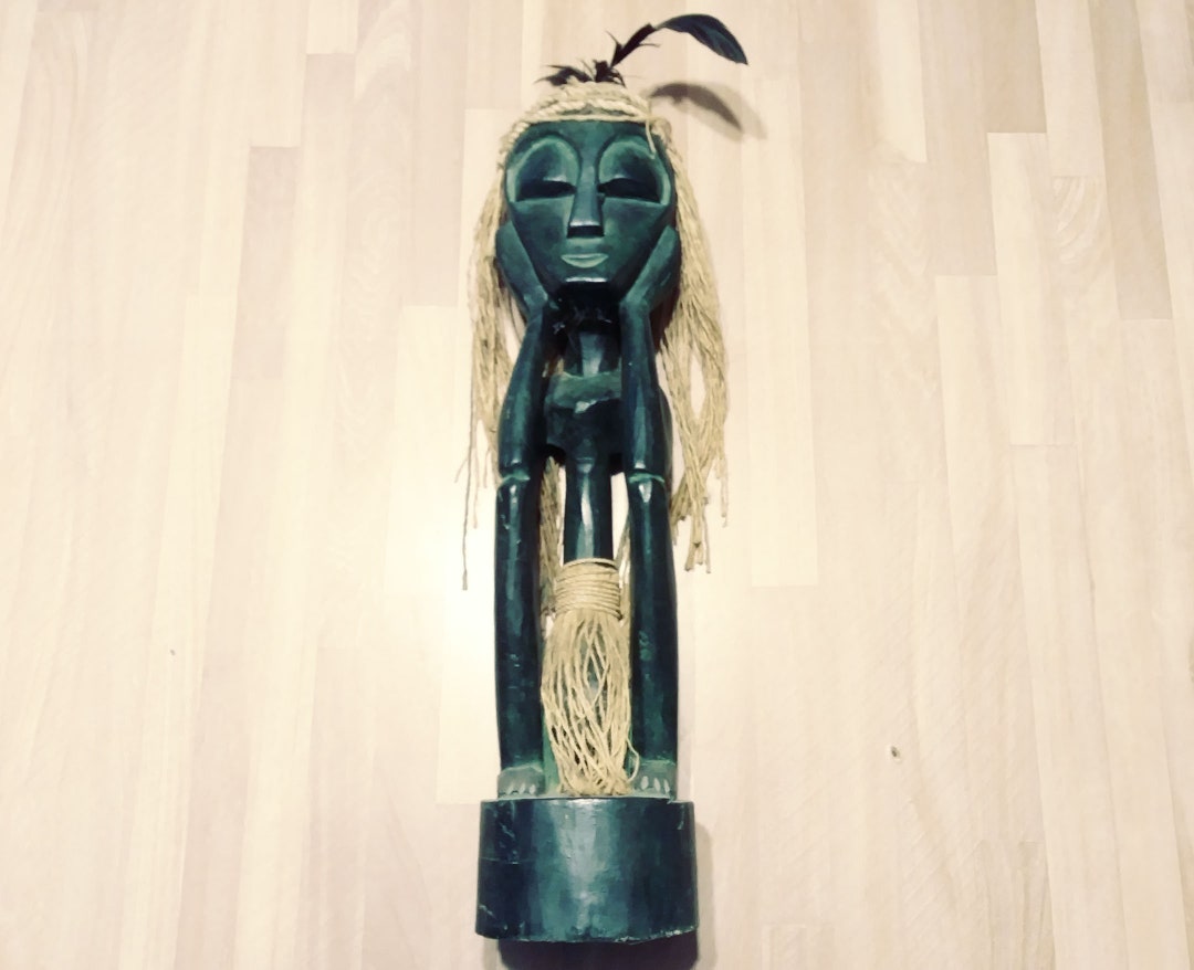 African Tribal Art / Hand-carved Wood Figure / Vintage Congo / African ...