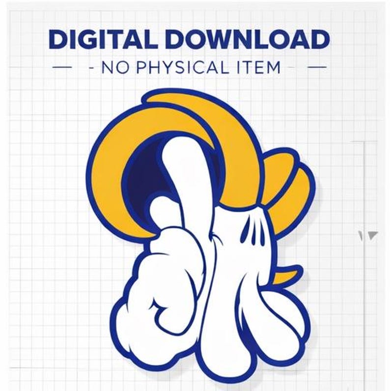 Rams Hand Sign PNG | Digital Download for CNC, Laser, Cricut - Etsy