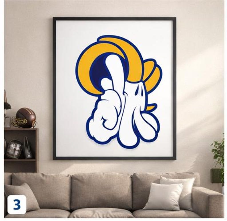 Rams Hand Sign PNG | Digital Download for CNC, Laser, Cricut - Etsy
