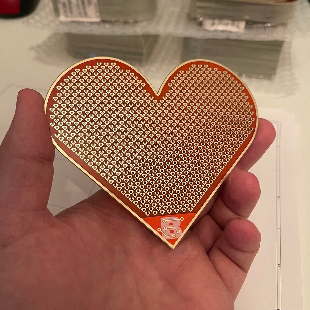 Proto-heart 2pk Red PCB Heart Shaped Prototyping Board for Electronic ...