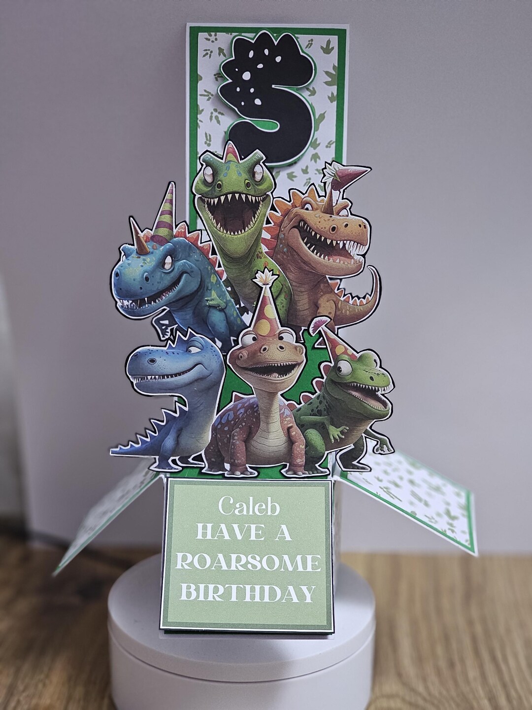 Dinosaur Mad Childs Birthday 3d Box Card Personalised - Etsy UK