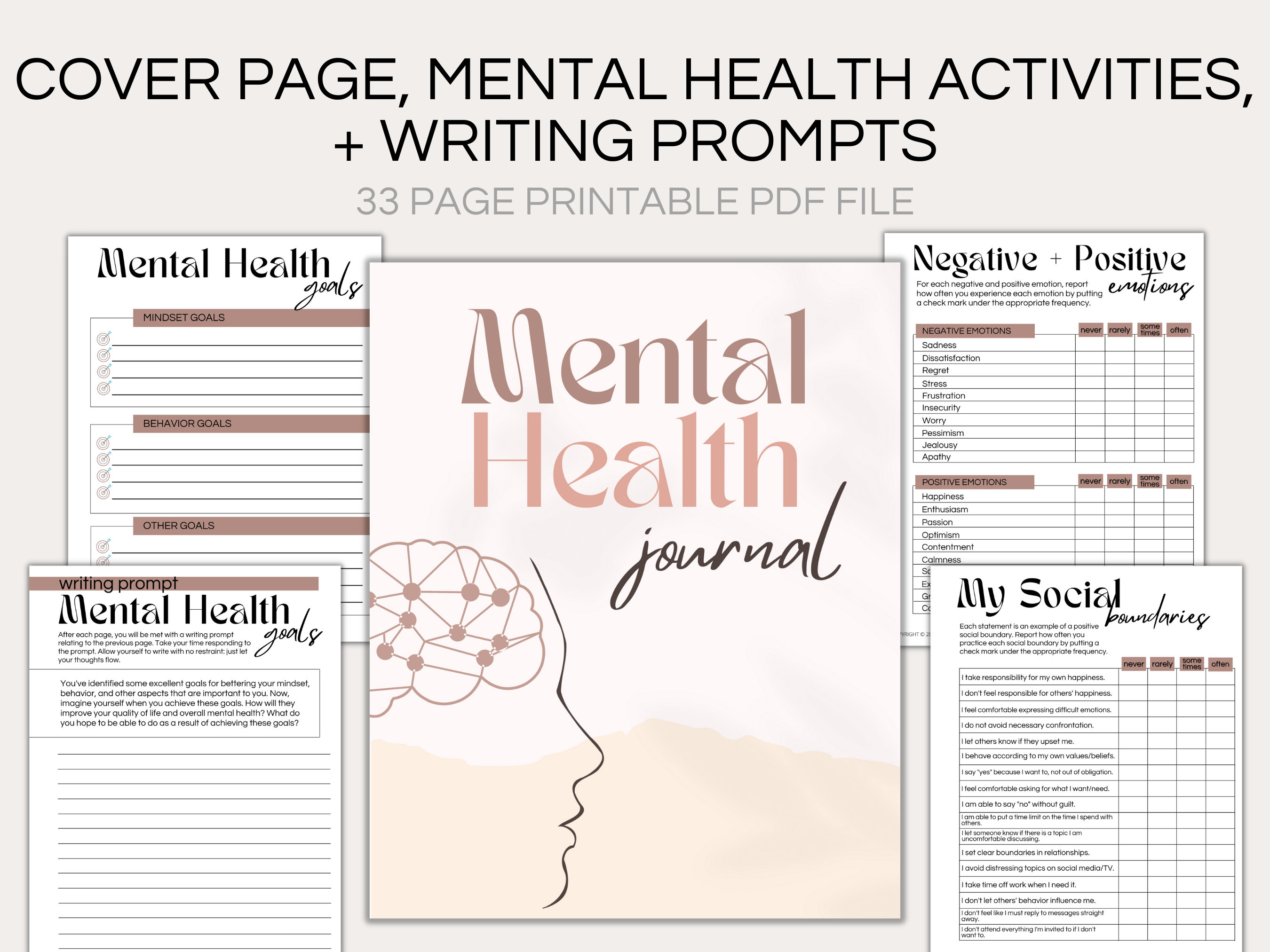 Therapy Journal Printable Mental Health Workbook Process - Etsy