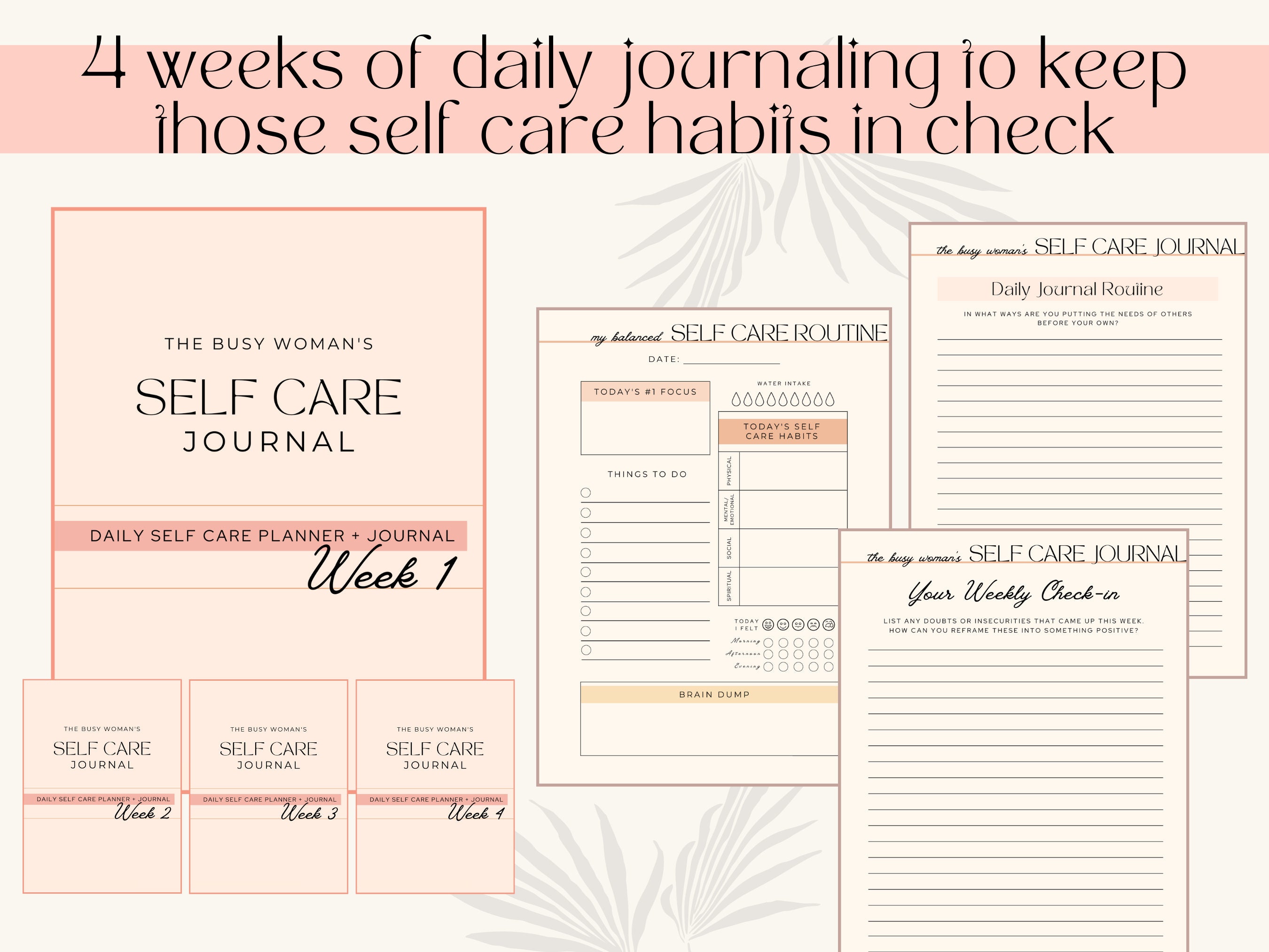 Self Care Planner Checklist for Mental Health Bundle for Busy Moms ...