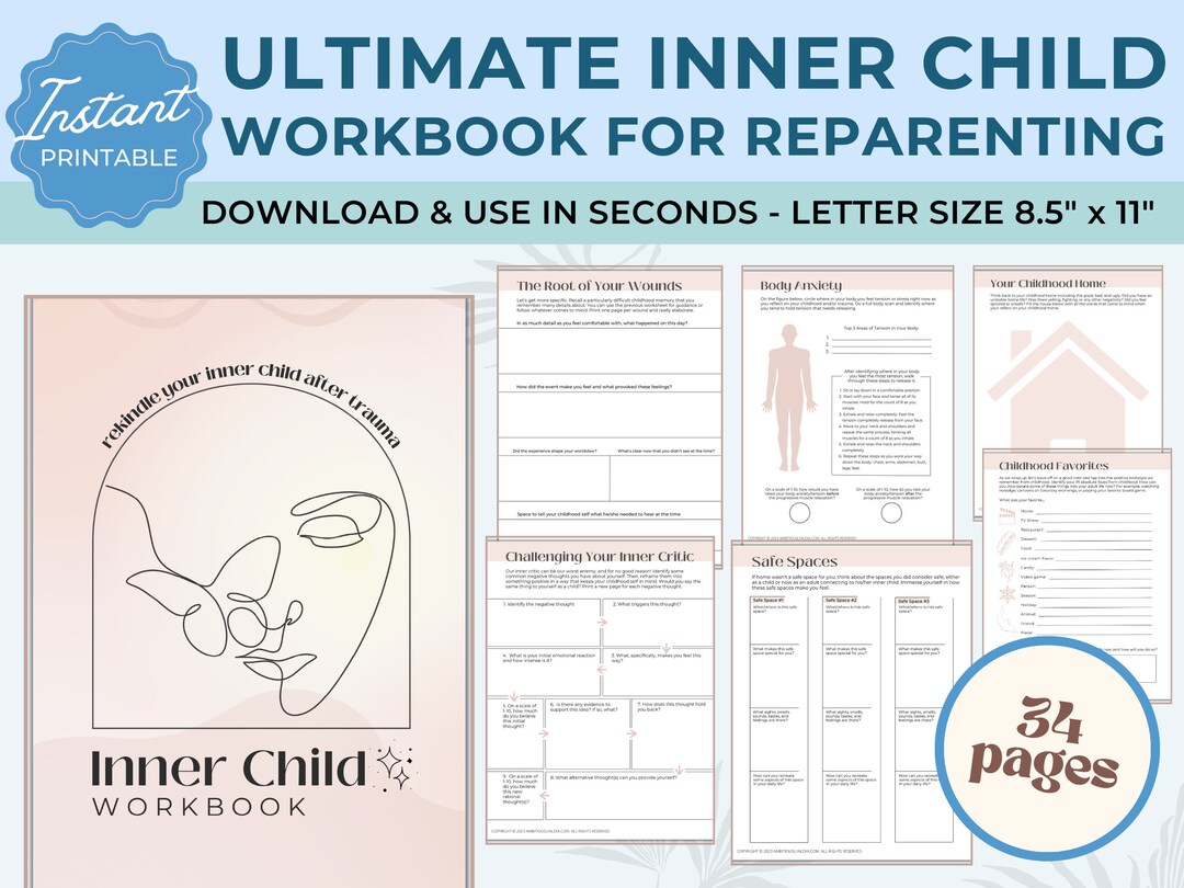 Trauma Informed Care Based Inner Child Workbook, PTSD Processing ...