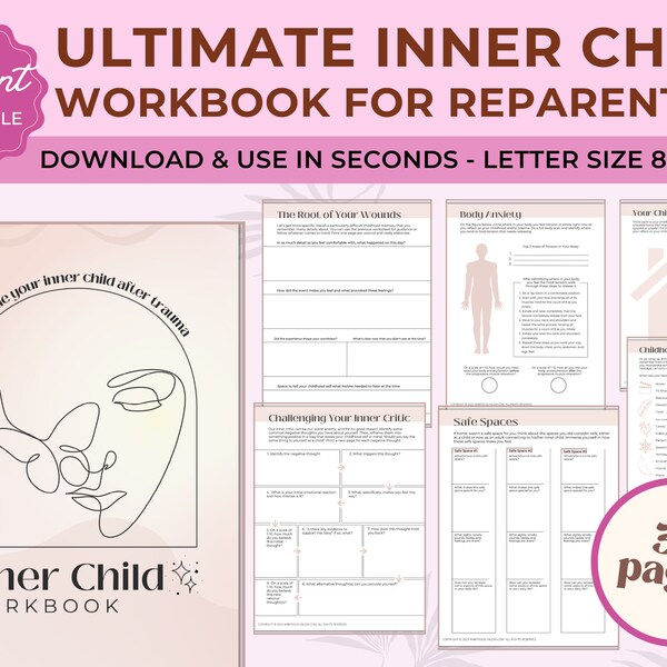 Inner Child Healing Worksheets Printable - Etsy