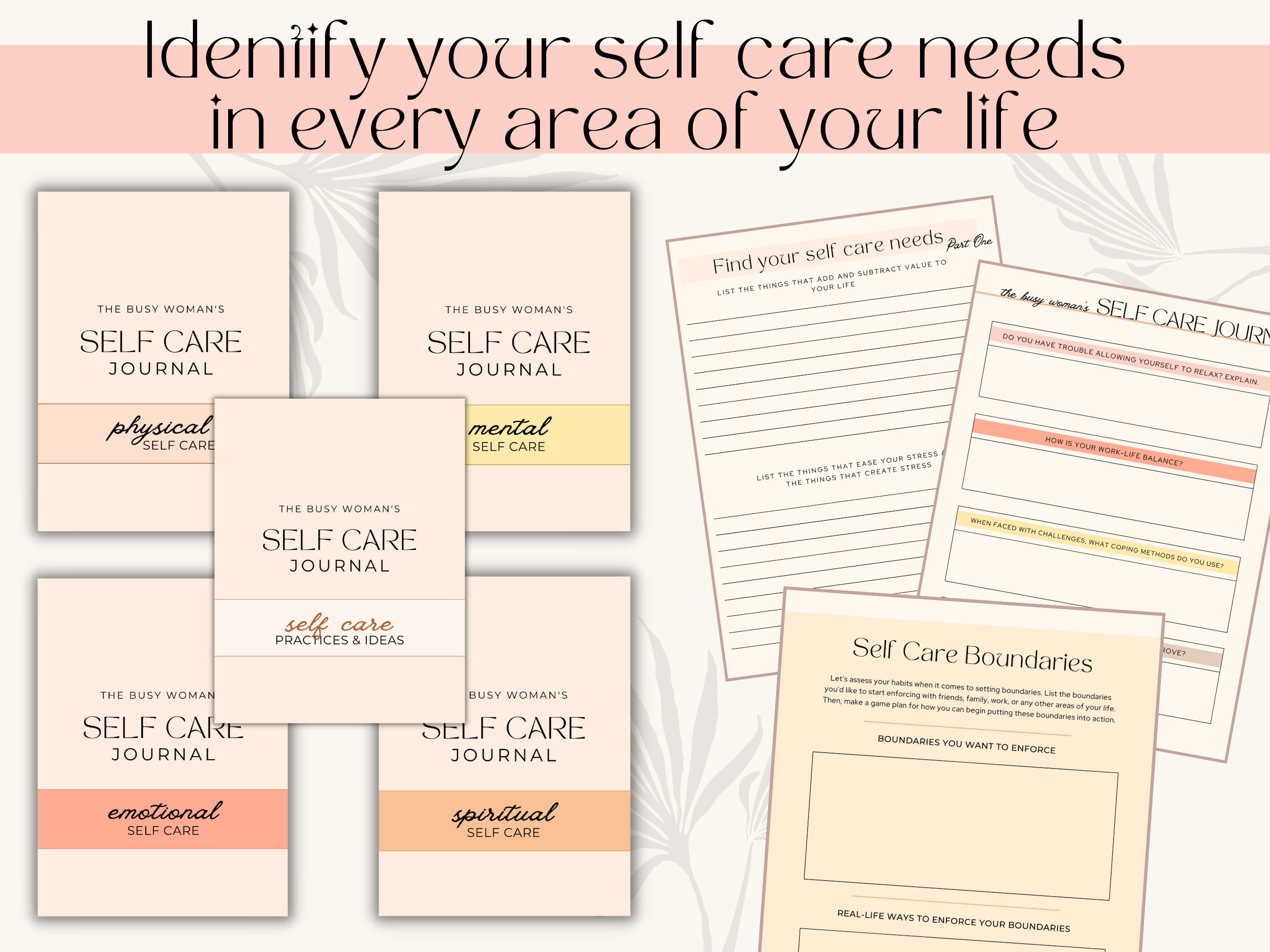 Self Care Planner Checklist for Mental Health Bundle for Busy Moms ...