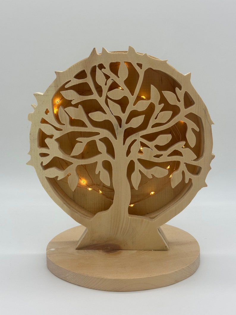 Rustic Tree of Life Made of Tyrolean Pine Wood With LED Lighting ...