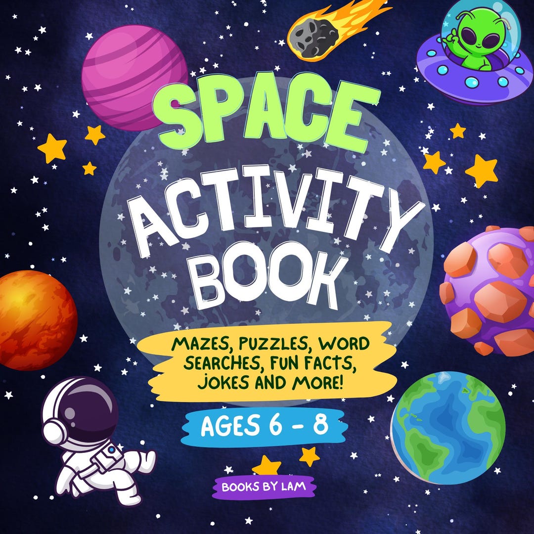 Space Activity Book for Kids Ages 6–8 | Printable PDF | Mazes, Puzzles ...