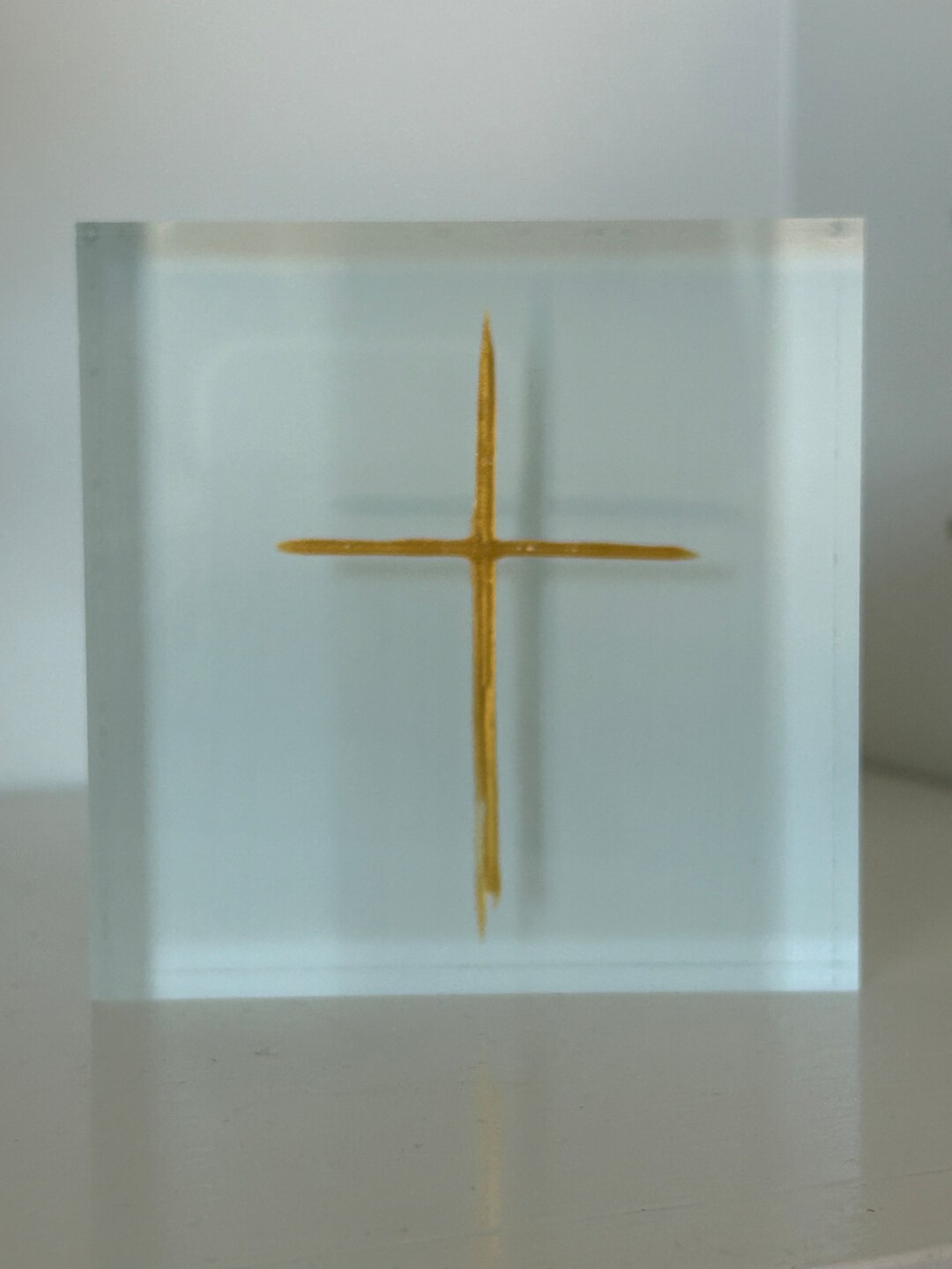 Cross Painting Acrylic Block 4x4 Cross Painting Small Gift Baptism Gift ...