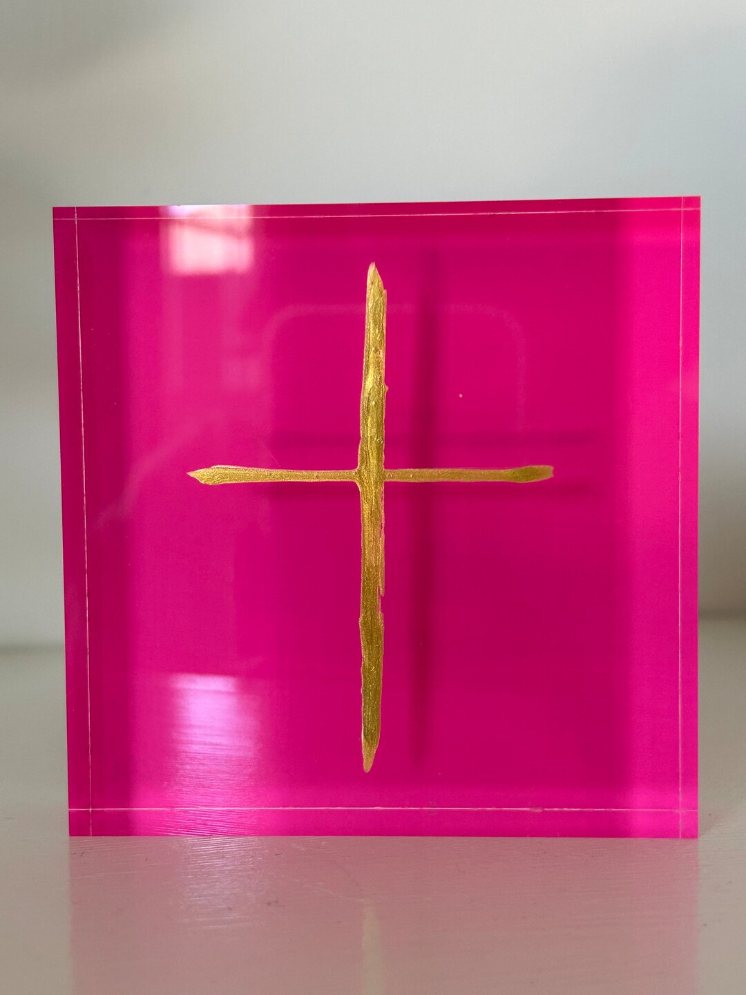 Cross Painting | Acrylic Block 4x4 Cross Painting | Teacher Gift ...
