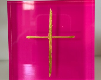 Cross Painting | Acrylic Block 4x4 Cross Painting | Teacher Gift ...