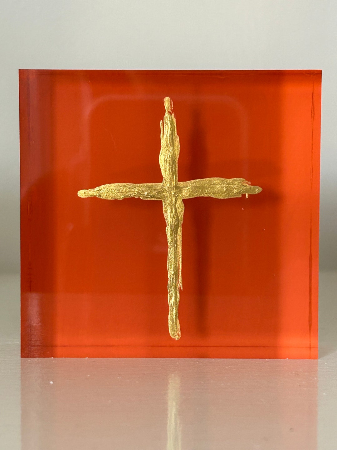 Cross Painting Acrylic Block 3x3 Cross Painting Baptism Gift Shower ...