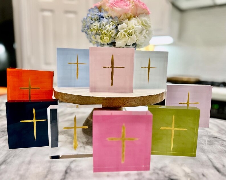 Cross Painting | Acrylic Block 4x4 Cross Painting | Teacher Gift ...