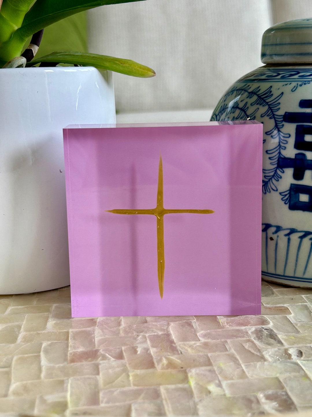 Cross Painting | Acrylic Block 4x4 Cross Painting | Teacher Gift ...
