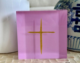 Cross Painting | Acrylic Block 4x4 Cross Painting | Teacher Gift ...