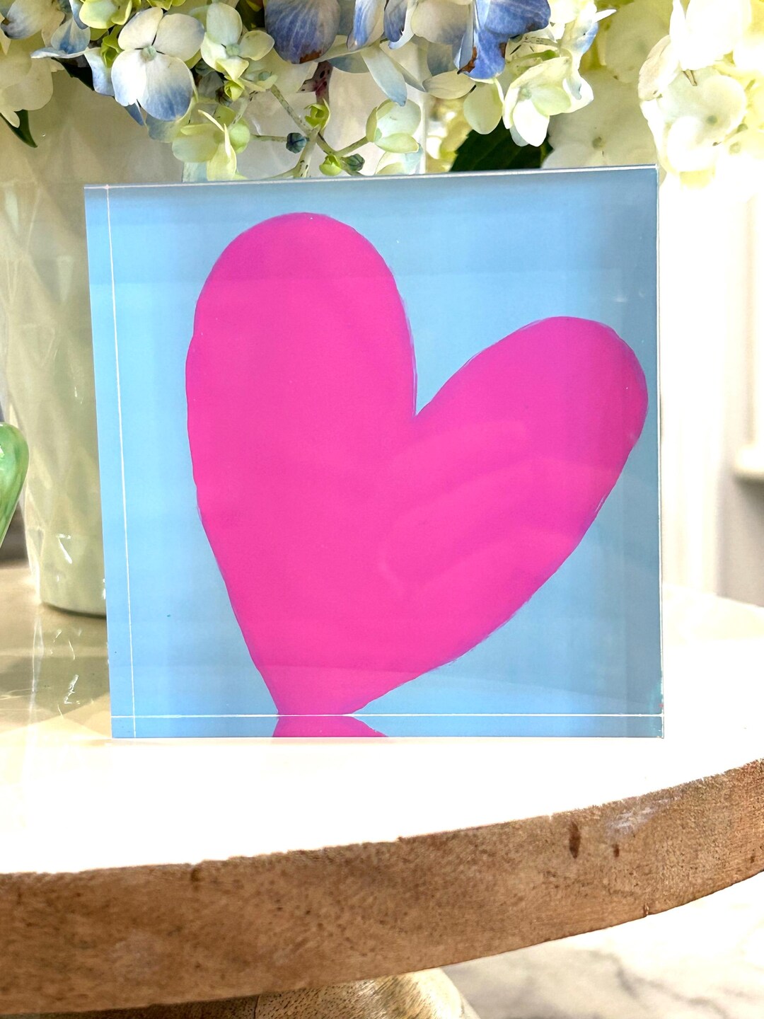 Heart Painting | Acrylic Block 4x4 | Valentine’s Gift | Mother’s Day ...