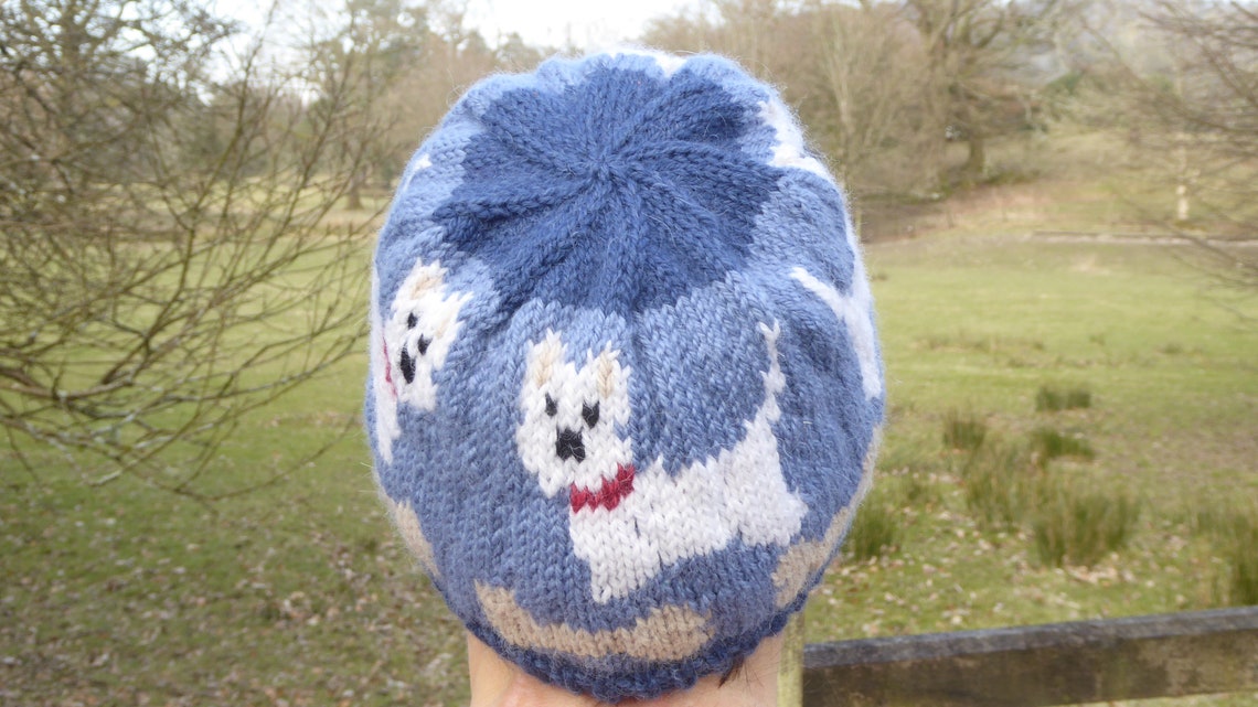 Westie Dog Hat Knitting Pattern: Novelty Terrier Design (PDF Pattern ...