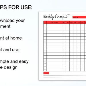 Weekly to Do List Printable, Weekly Task List Template, Weekly Planner ...