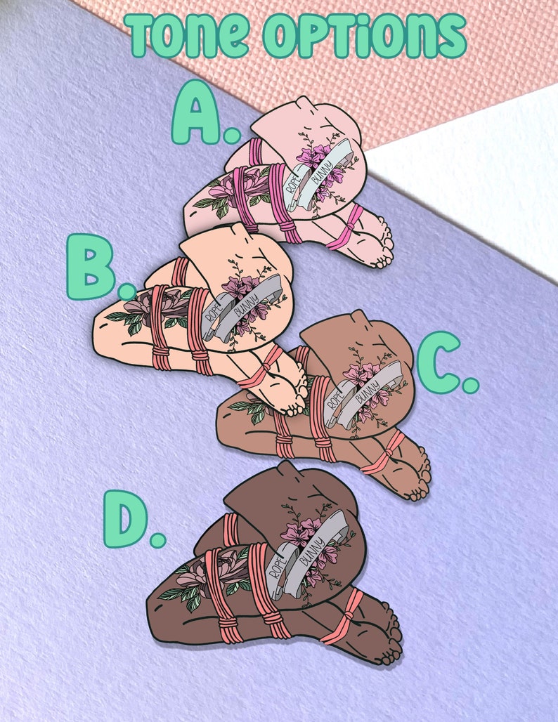 Rope Bunny Shibari Legs Tattooed Sticker Bdsm Kink Positive Etsy