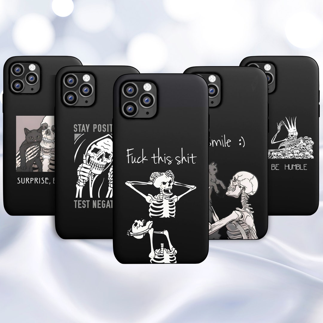 Skeleton Art Funny Meme Phone Case for iPhone 15 14 13 12 11 XR XS 8 7 ...