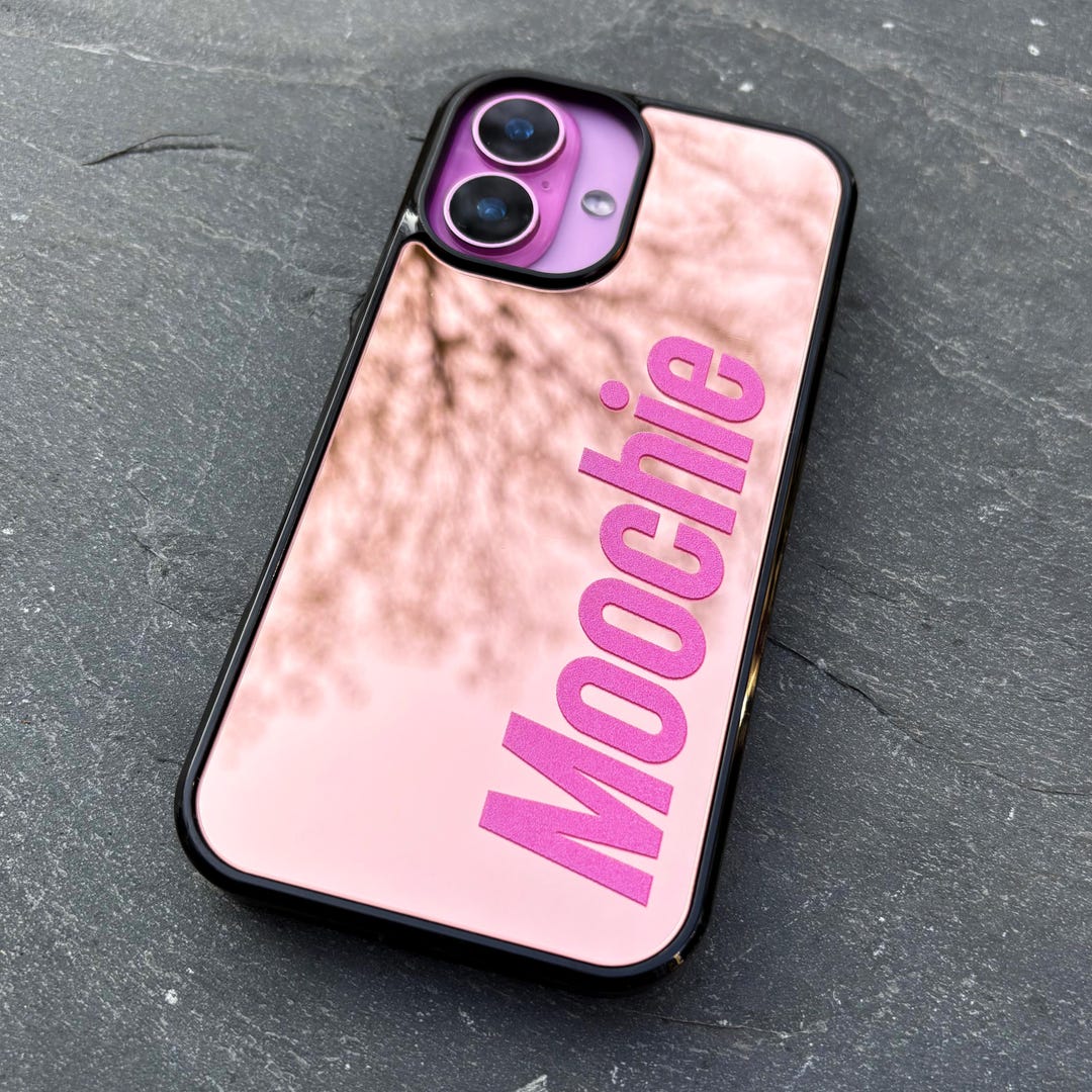 Personalised Rose Gold Mirror Phone Case for iPhone 16 15 Pro Max 14 13 ...