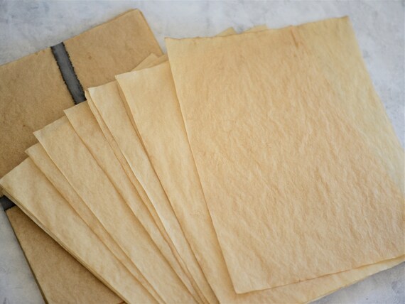 Coffee Dyed Parchment Paper Aged Papers Coffee Stained - Etsy