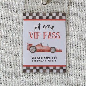 Race Car VIP Pass, Editable Pit Crew Passes Template, Vintage Racing ...
