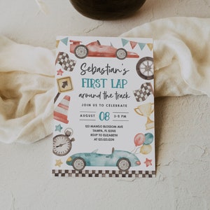 EDITABLE First Lap Around the Track Invitation Template Race Car Do It ...