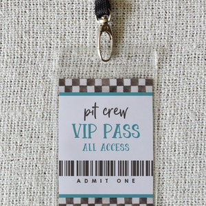 Race Car VIP Pass, Editable Pit Crew Passes Template, Vintage Racing ...