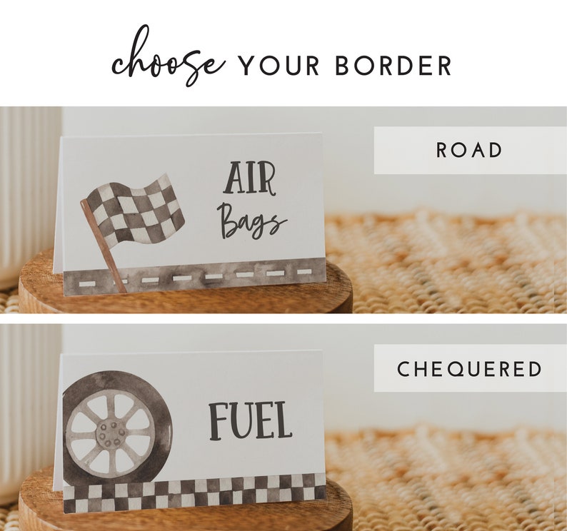 Two Fast Food Tents Bundle, Race Car Party Table Decoration Labels ...