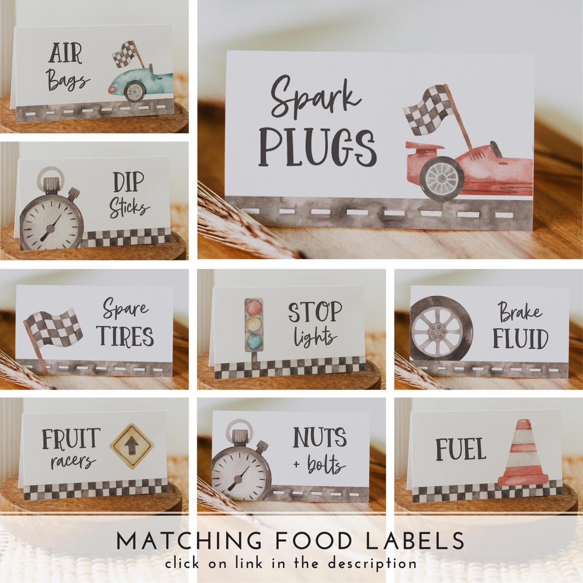 Take One for the Road Race Car Birthday Favor Sign, Vintage Need Four ...