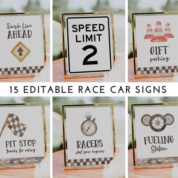 Racing Party Signs - Etsy