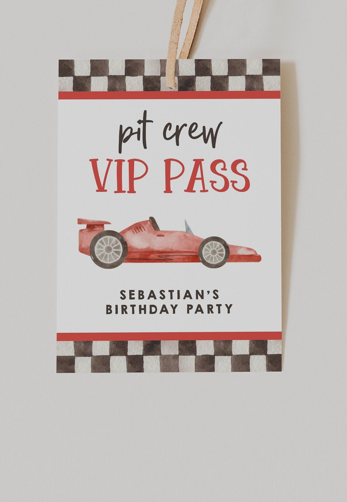 Race Car VIP Pass, Editable Pit Crew Passes Template, Vintage Racing ...