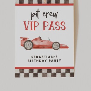Race Car VIP Pass, Editable Pit Crew Passes Template, Vintage Racing ...
