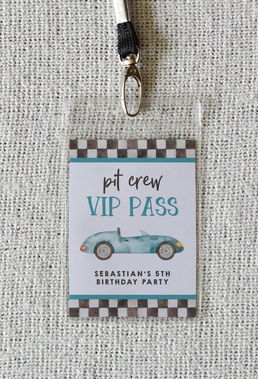 Race Car VIP Pass, Editable Pit Crew Passes Template, Vintage Racing ...